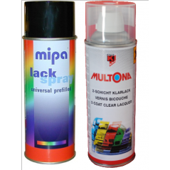 Mipa 2 K Acryl spray maling + 1 stk. klarlak, alle farver