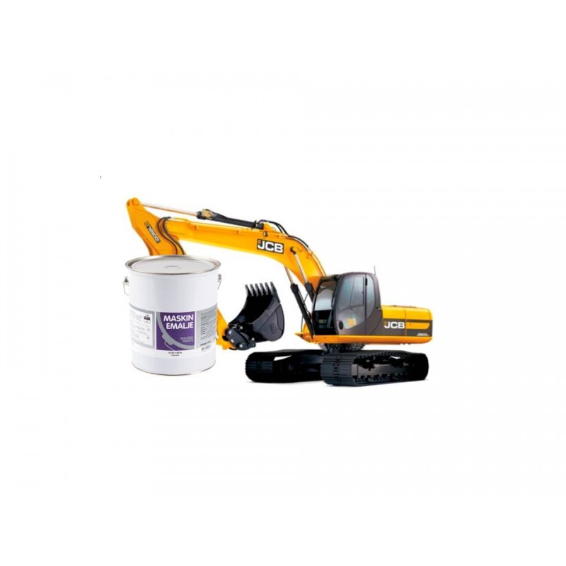 Ny JCB gul maskinemalje til jern, maskiner og gulv maling - 5 liter